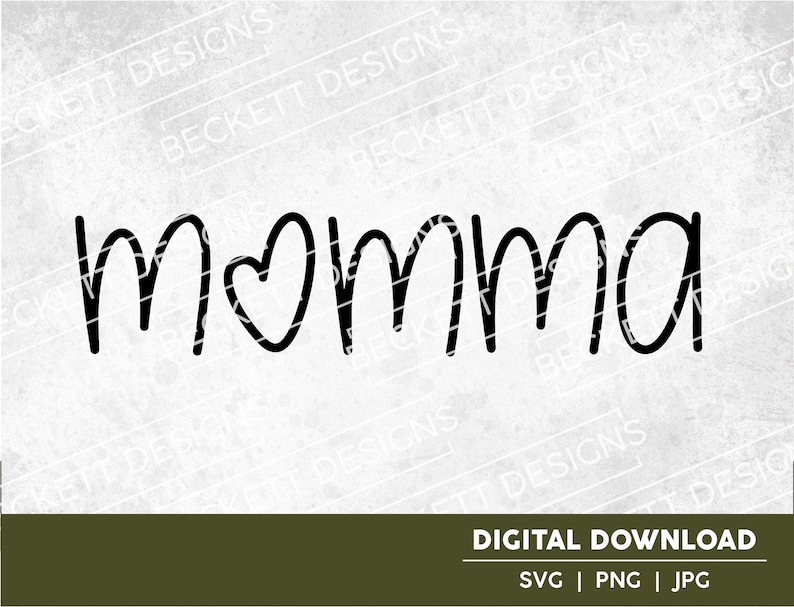 Momma Heart Cut File: SVG, PNG, JPG (digital Download) - Etsy