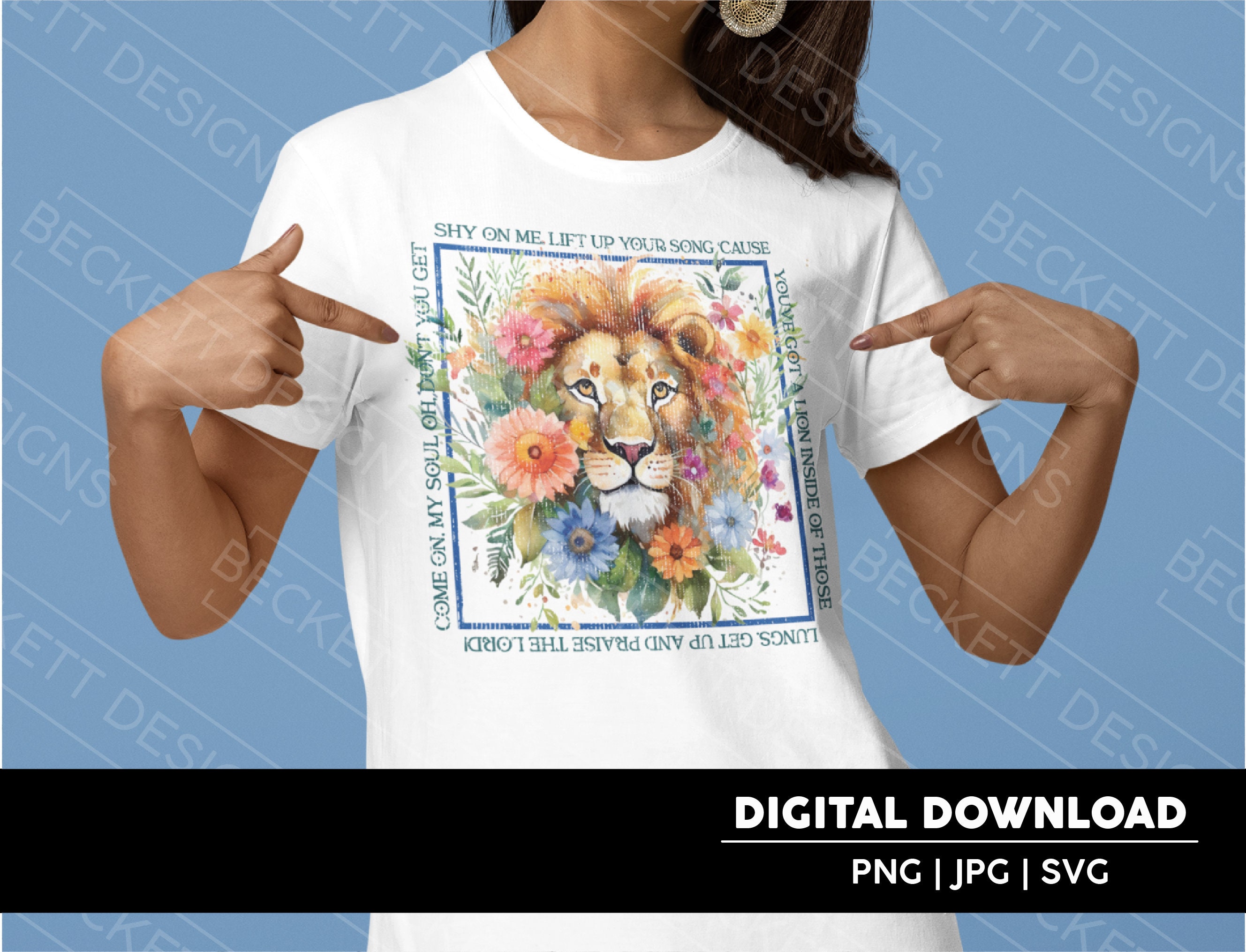 Floral Lion SVG: Brandon Lake Lyrics, Cricut & Silhouette Cut File ...