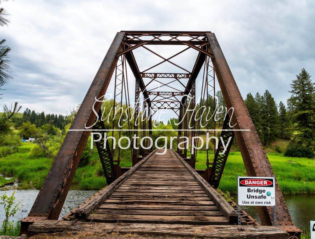 Old Iron Railroad Bridge Print Digital Download Printable Wall Art Home ...