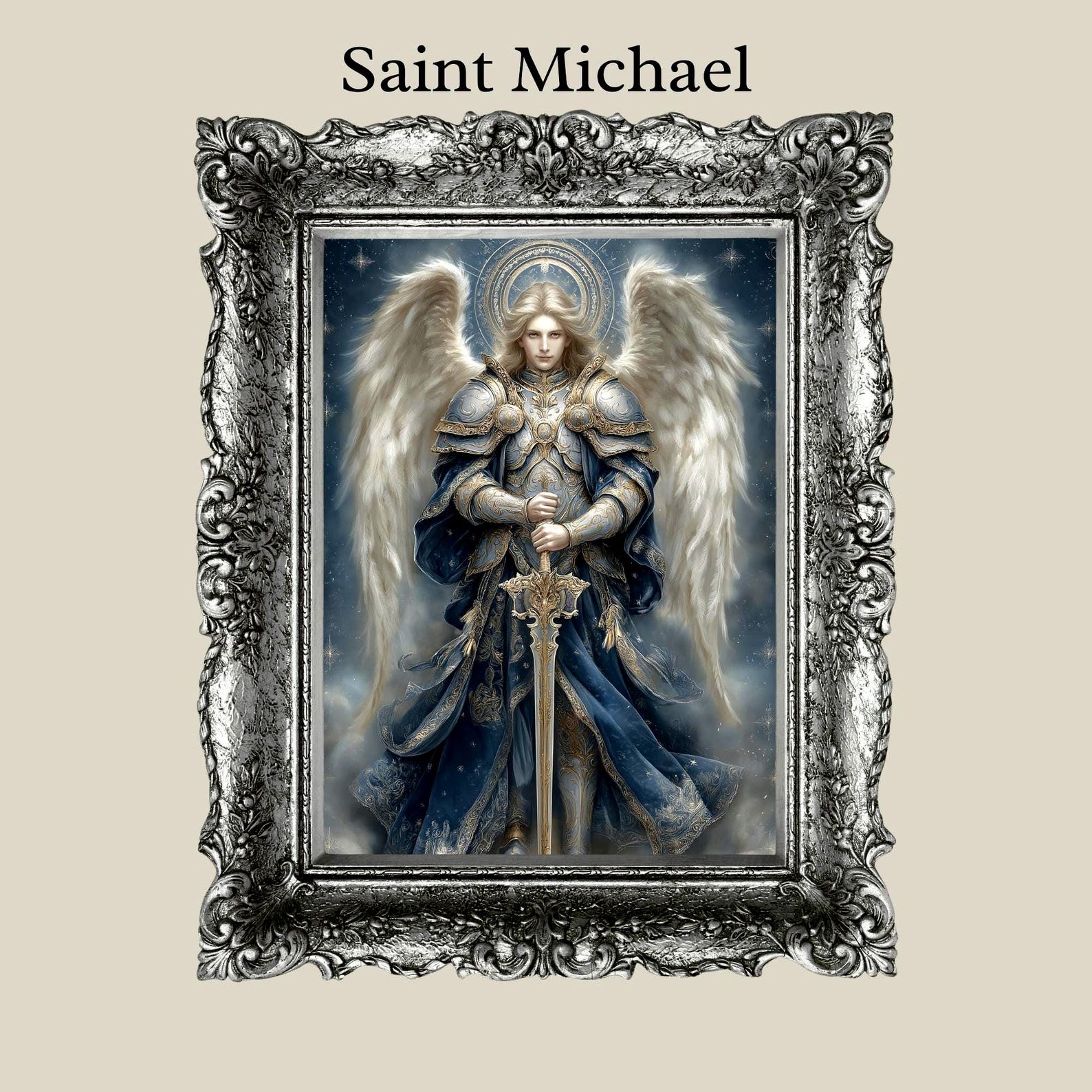 Saint Michael Art Card, Instant Download, Digital Saint Michael ...
