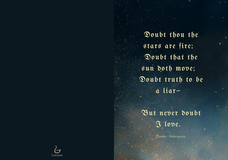 Shakespeare Quote Card Printable | Doubt Thou the Stars Are Fire ...