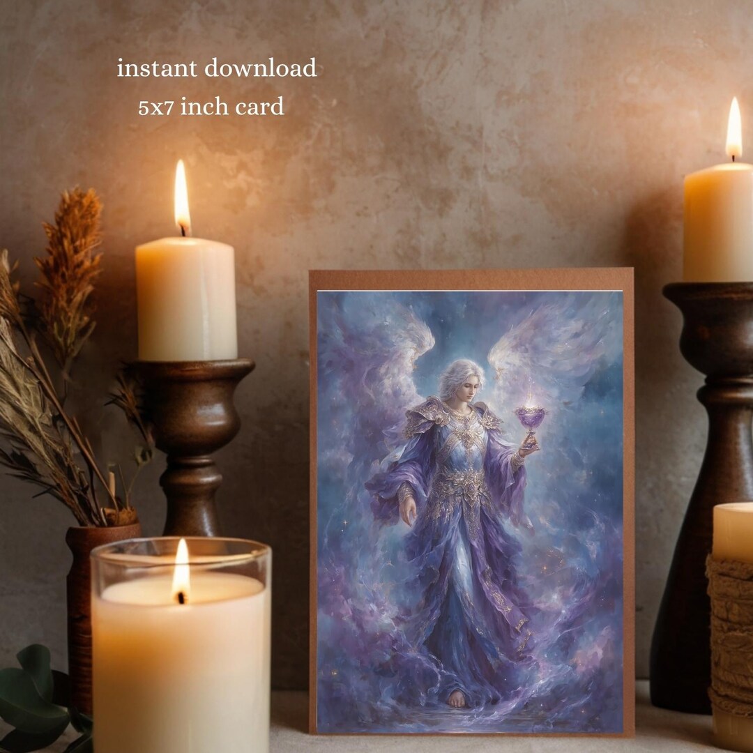Archangel Zadkiel Card- Violet Flame Angel Printable-mercy and ...