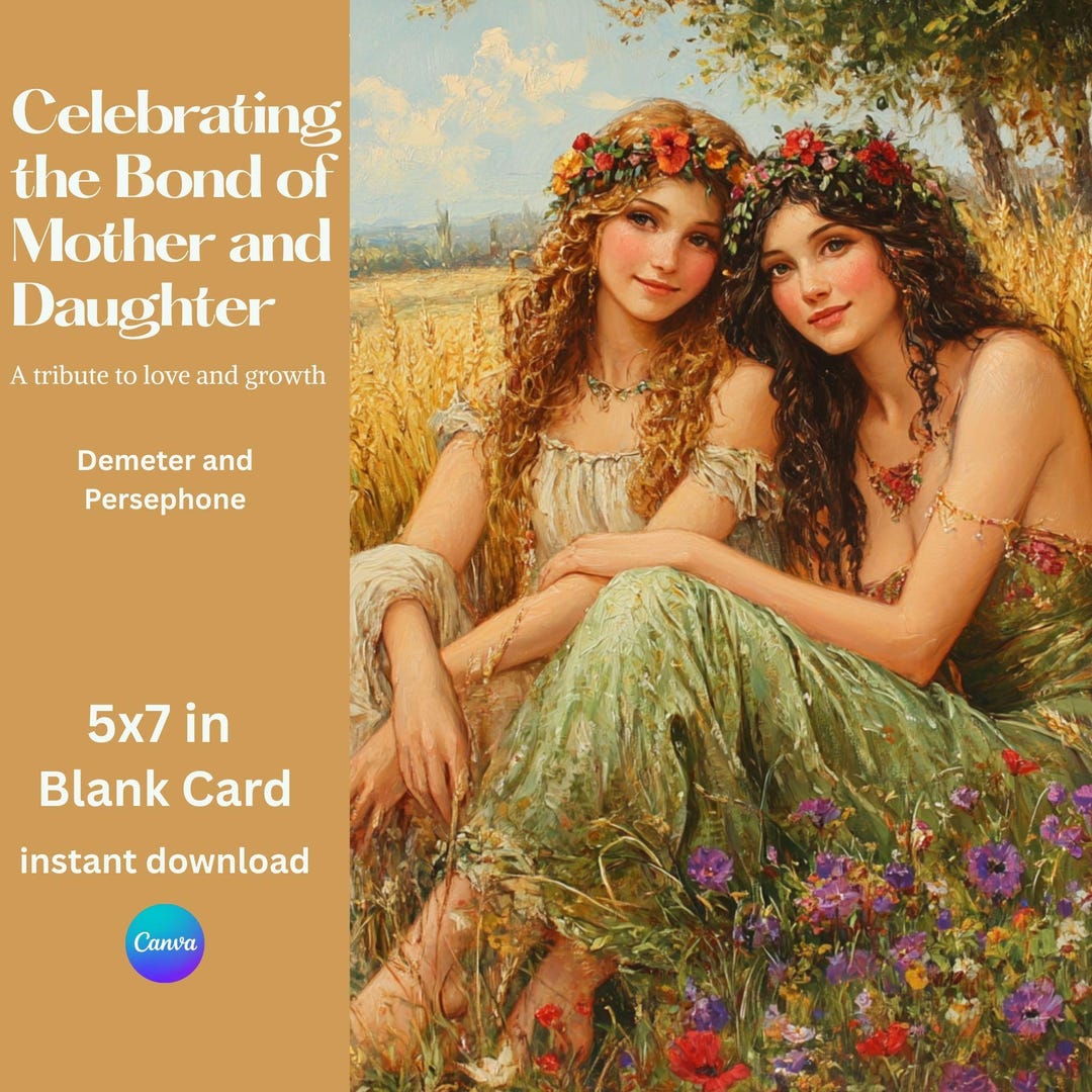 Demeter and Persephone Mother's Day Card--greek Goddess Art, Ai ...