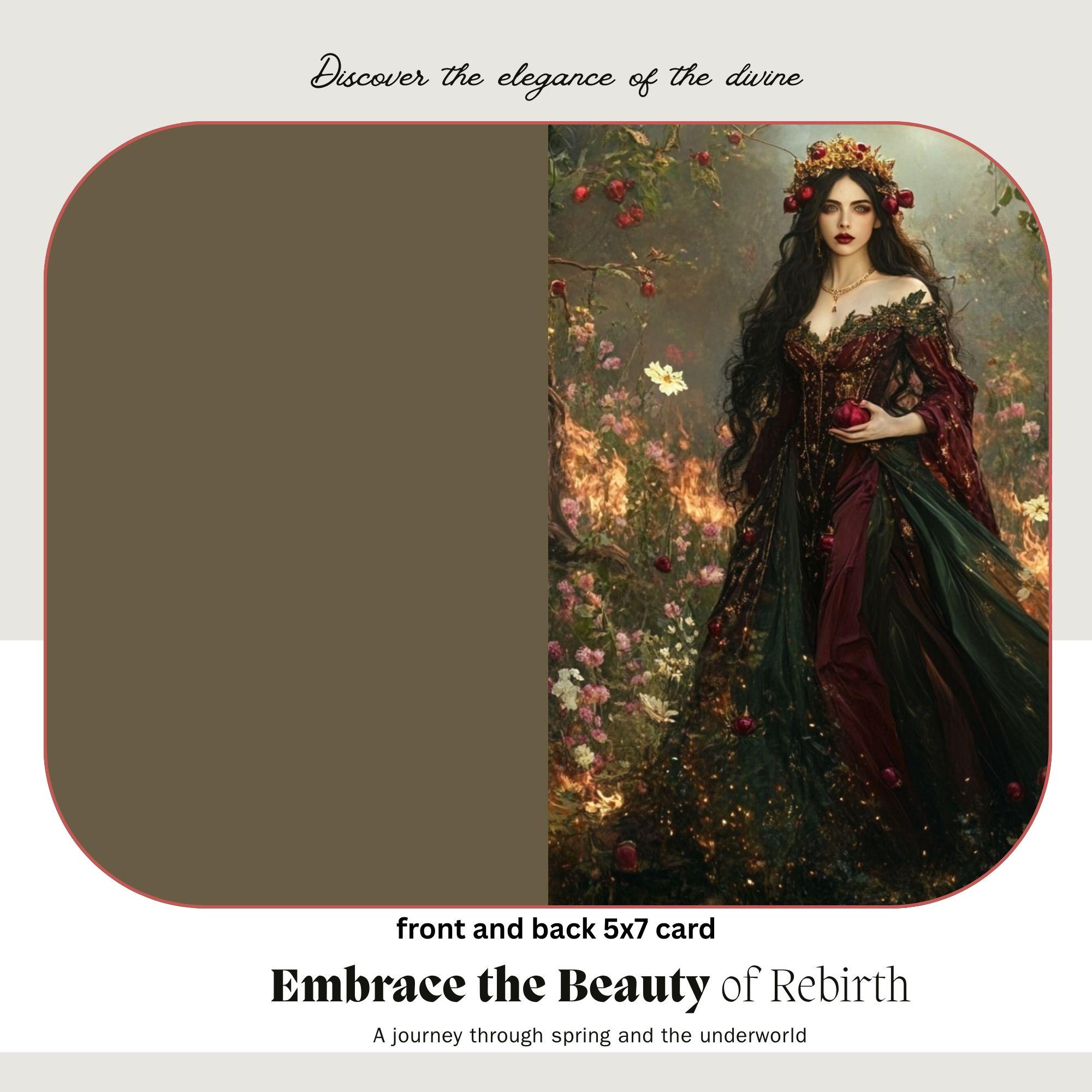 Goddess Persephone, Blank Card 5x7 in AI Art Digital Download - Greek ...