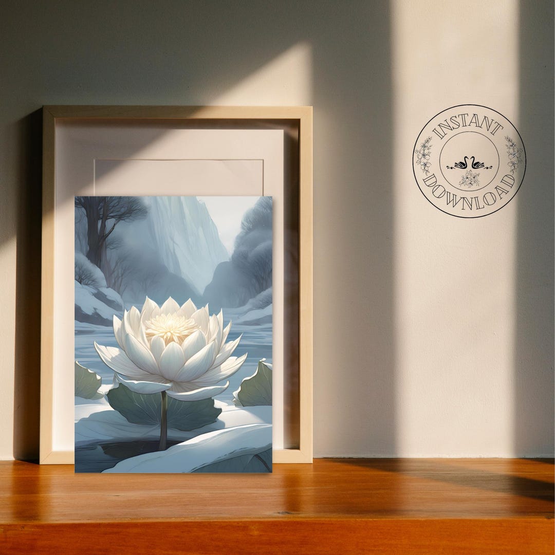 White Lotus Greeting Card (blank) Instant Download Digital Printable - Etsy