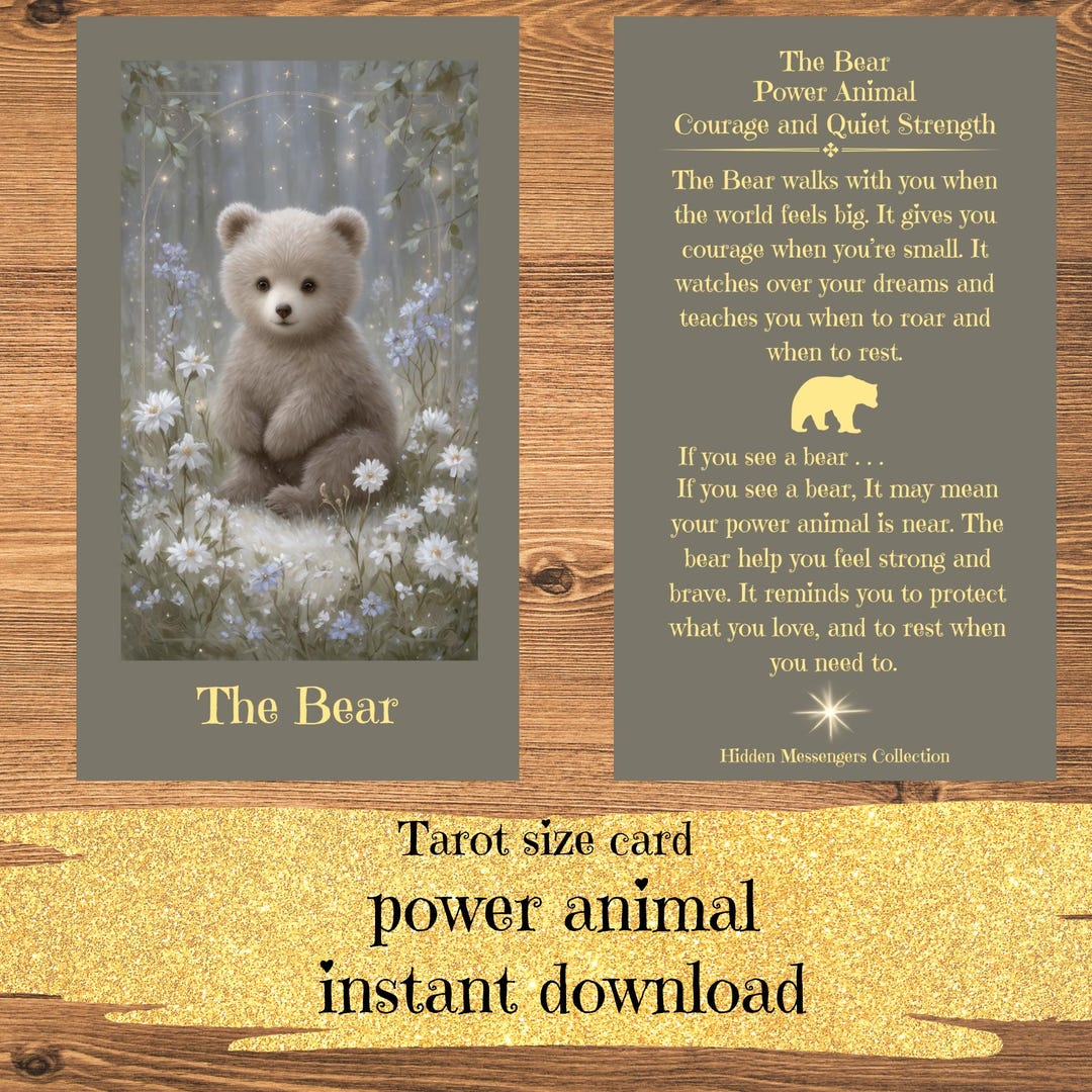 Bear Power Animal Card for Kids - Courage and Strength - Printable ...