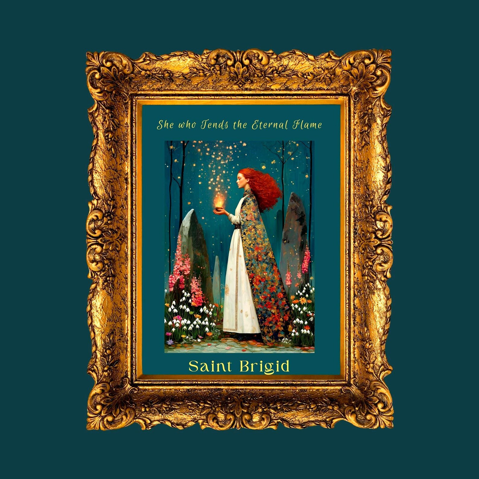 Saint Brigid - Celtic Goddess Saint, Archetype Art Card 5x7 Printable ...