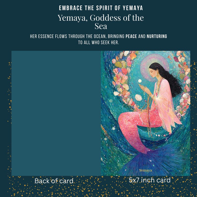 Yemaya Ocean Goddess Mermaid Art, Spiritual Divine Feminine Mini Wall ...
