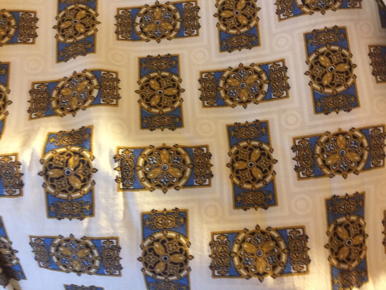 Vintage French provincial cotton fabric 4 yards beautiful | Etsy