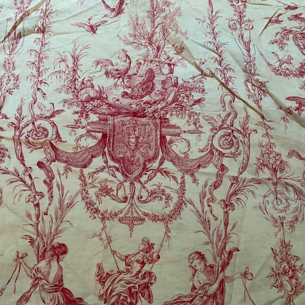 Red and White Toile - Etsy