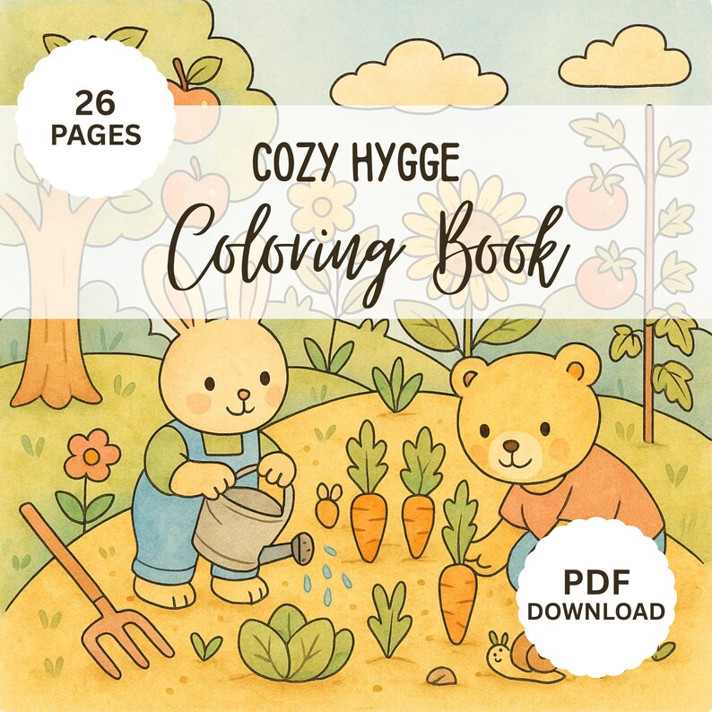 Cozy/hygge Style Coloring Book – Digital Printable - Etsy