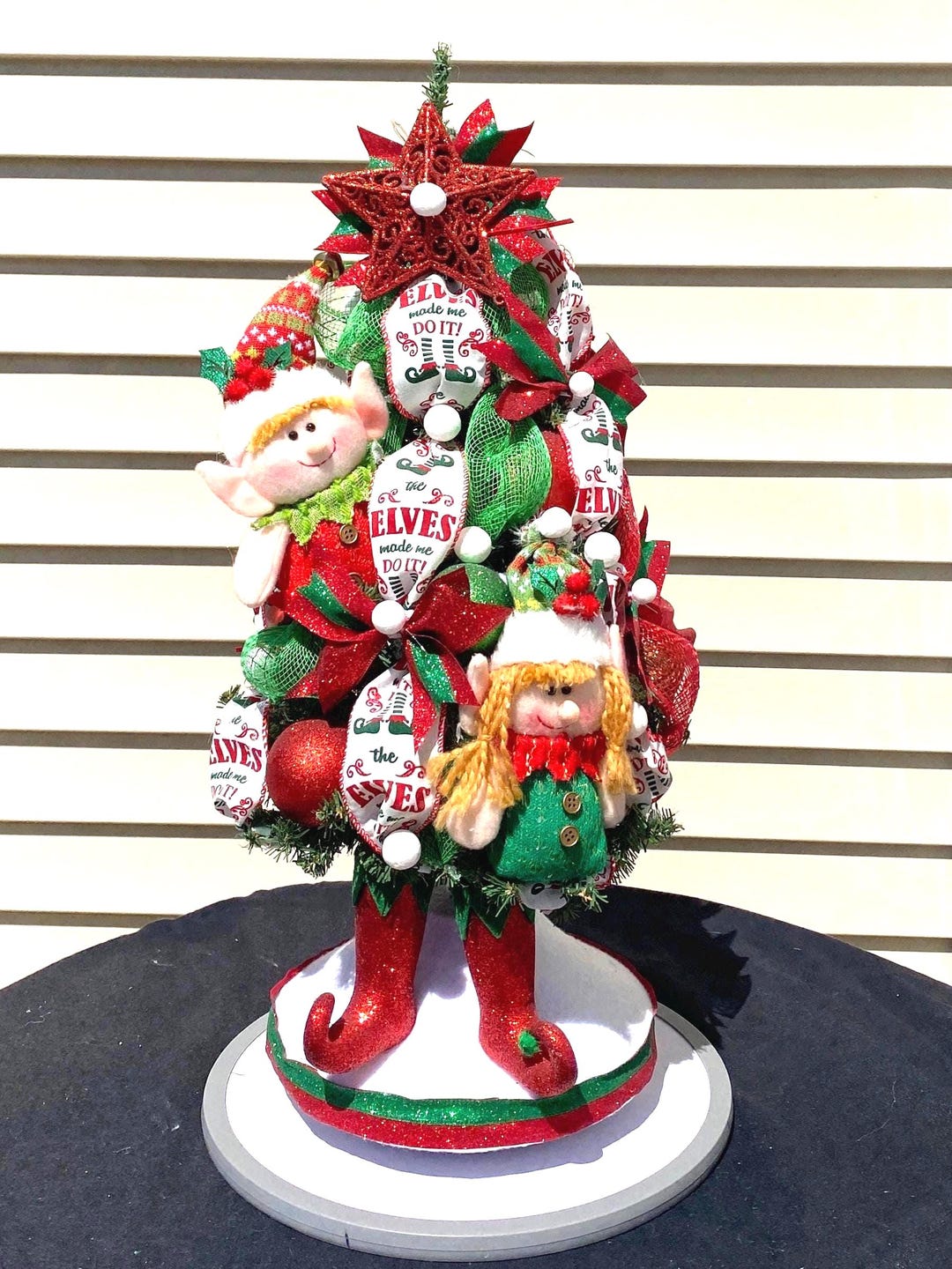 Handmade Prelit Elf Tabletop Christmas Tree: Holiday Decor - Etsy