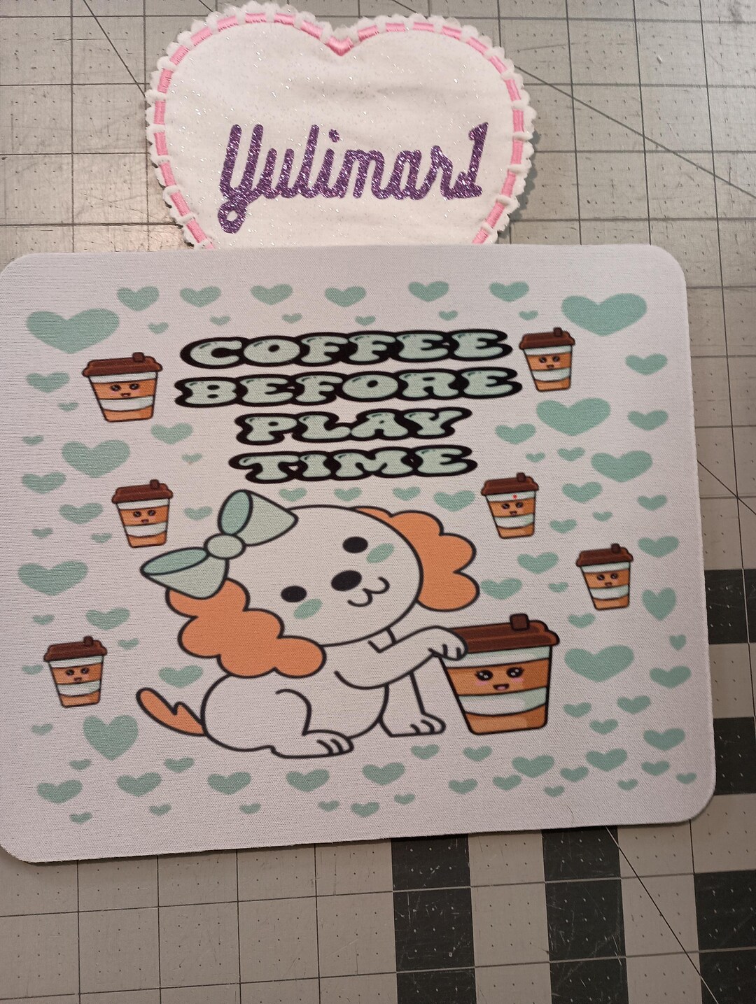 Mouse Pad Puppy Coffee Great Gift Birthday Handmade - Etsy