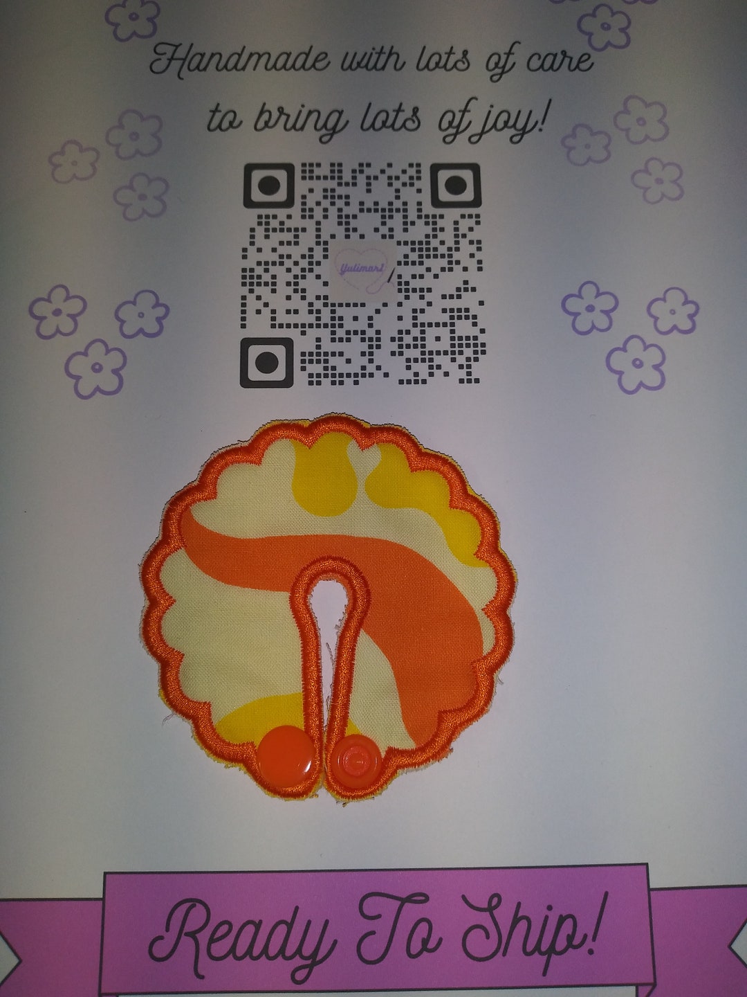 G-tube Pad Scalloped Circle Gtube Pad/cover Pad 3.25 Inch Made to Order ...