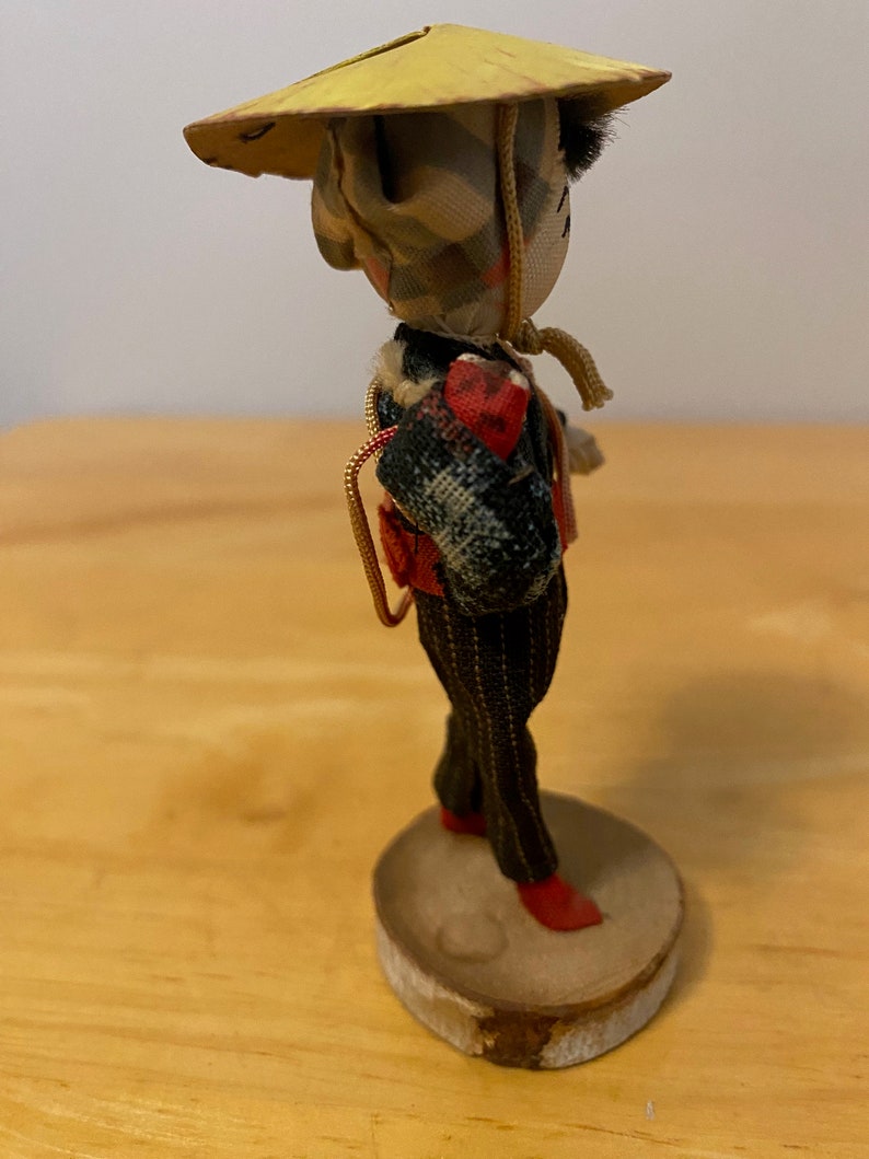 Vintage Pair of Japanese Cloth Dolls Mounted on Wood Base - Etsy