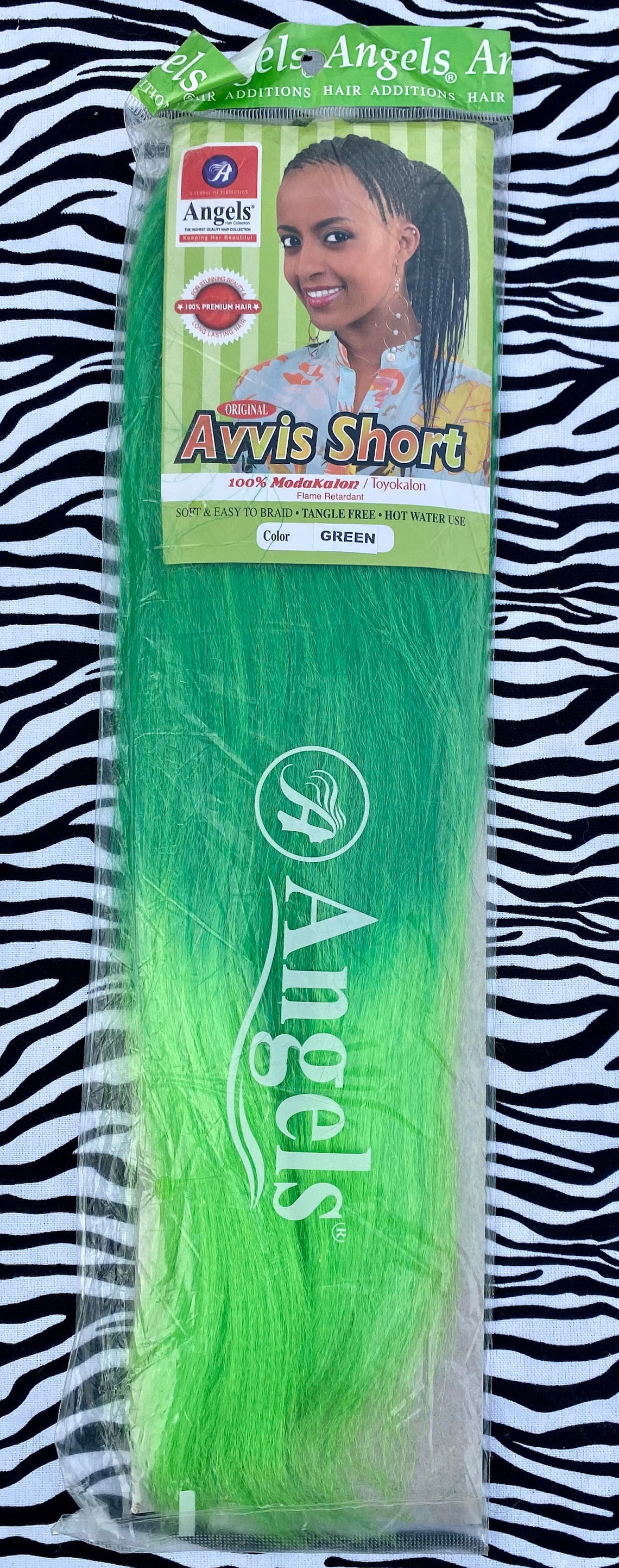 Green SHORT Avvis Angels Braid & Cornrows Synthetic Hair Extensions ...