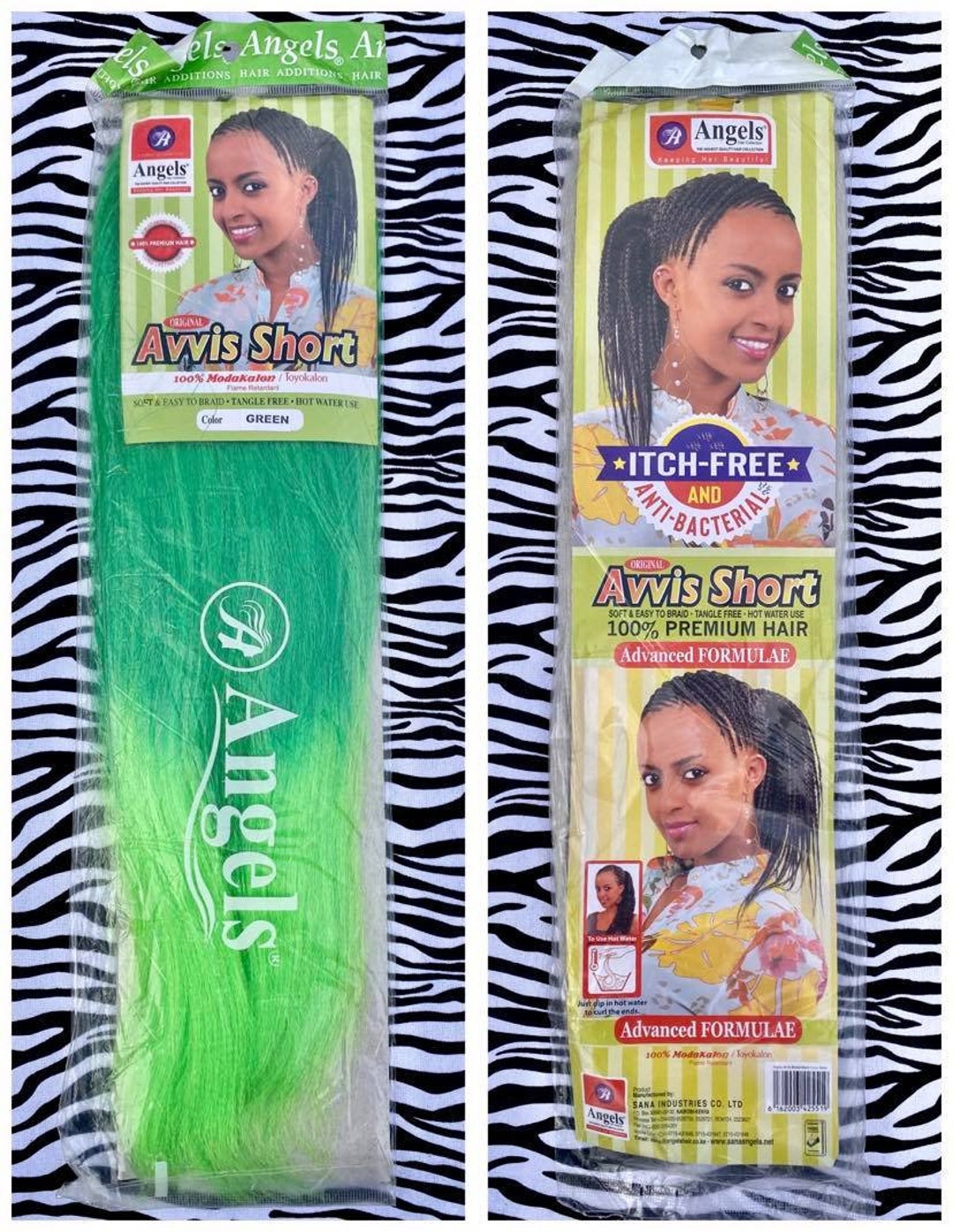 Green SHORT Avvis Angels Braid & Cornrows Synthetic Hair Extensions ...