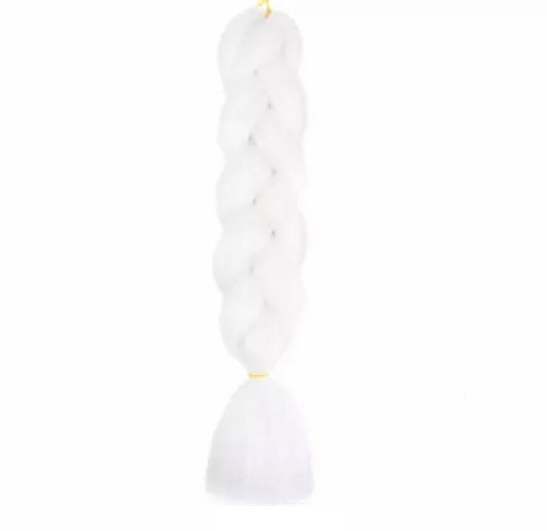 Snow White 24 Jumbo Africa Braid Cornrow Hair Extensions Kanekalon ...