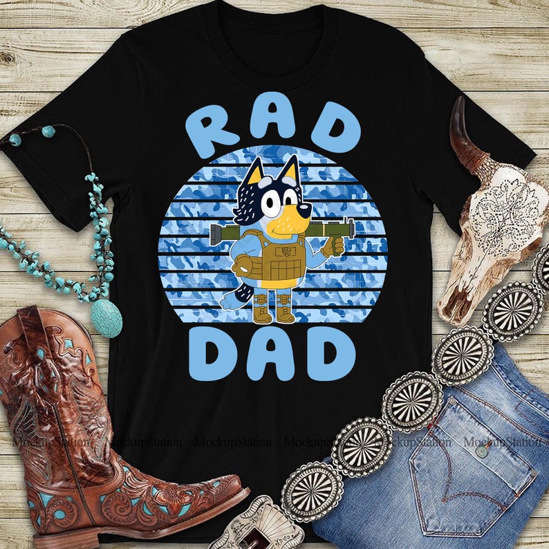 Retro 90s Rad Dad PNG, Military Dad PNG, Bluey My Dad is Awesome Png ...