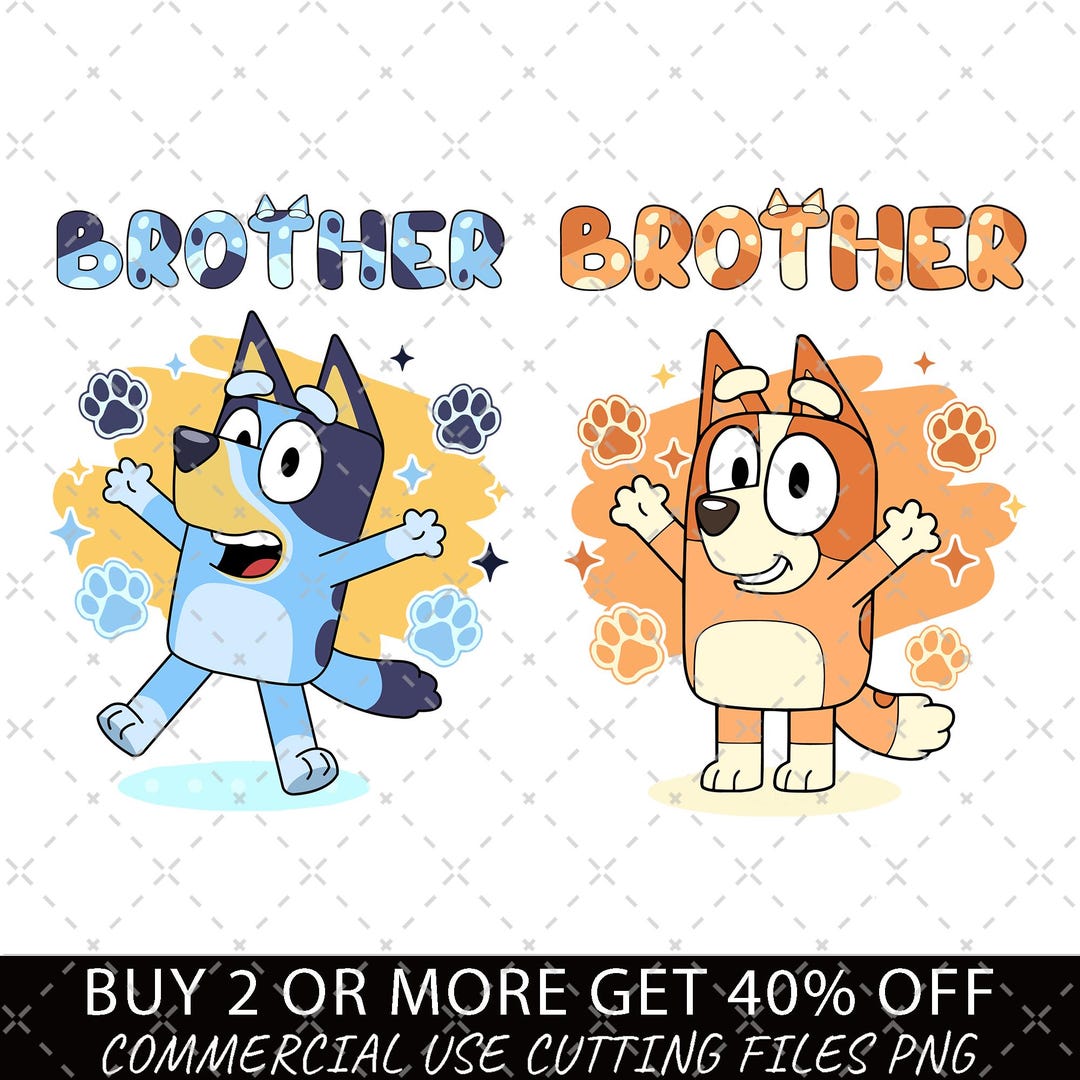 Bluey Brother PNG, Bluey Family Png, Decal Files, Vinyl Stickers, Car ...