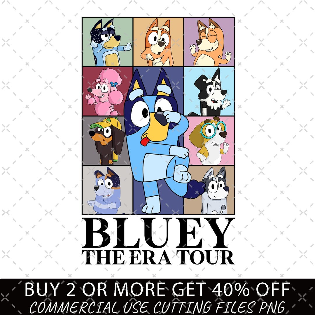 Bluey The Era Tour PNG, Bluey Familie Png, Abziehbilddateien, Vinyl ...