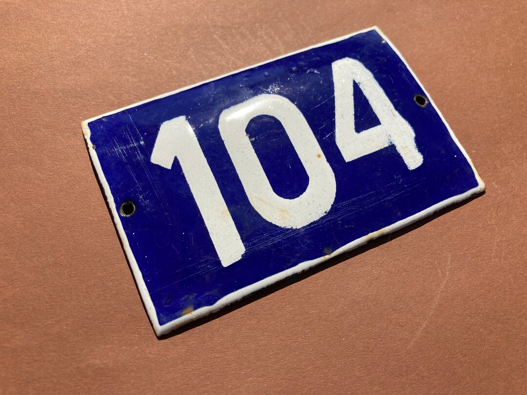 Antique Vintage French Enamel Sign Number 104 European Street House ...