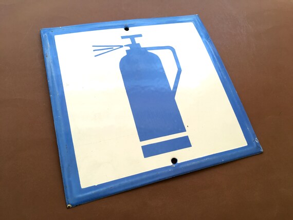 Vintage Enamel Sign Porcelain Fire Extinguisher 1970's | Etsy
