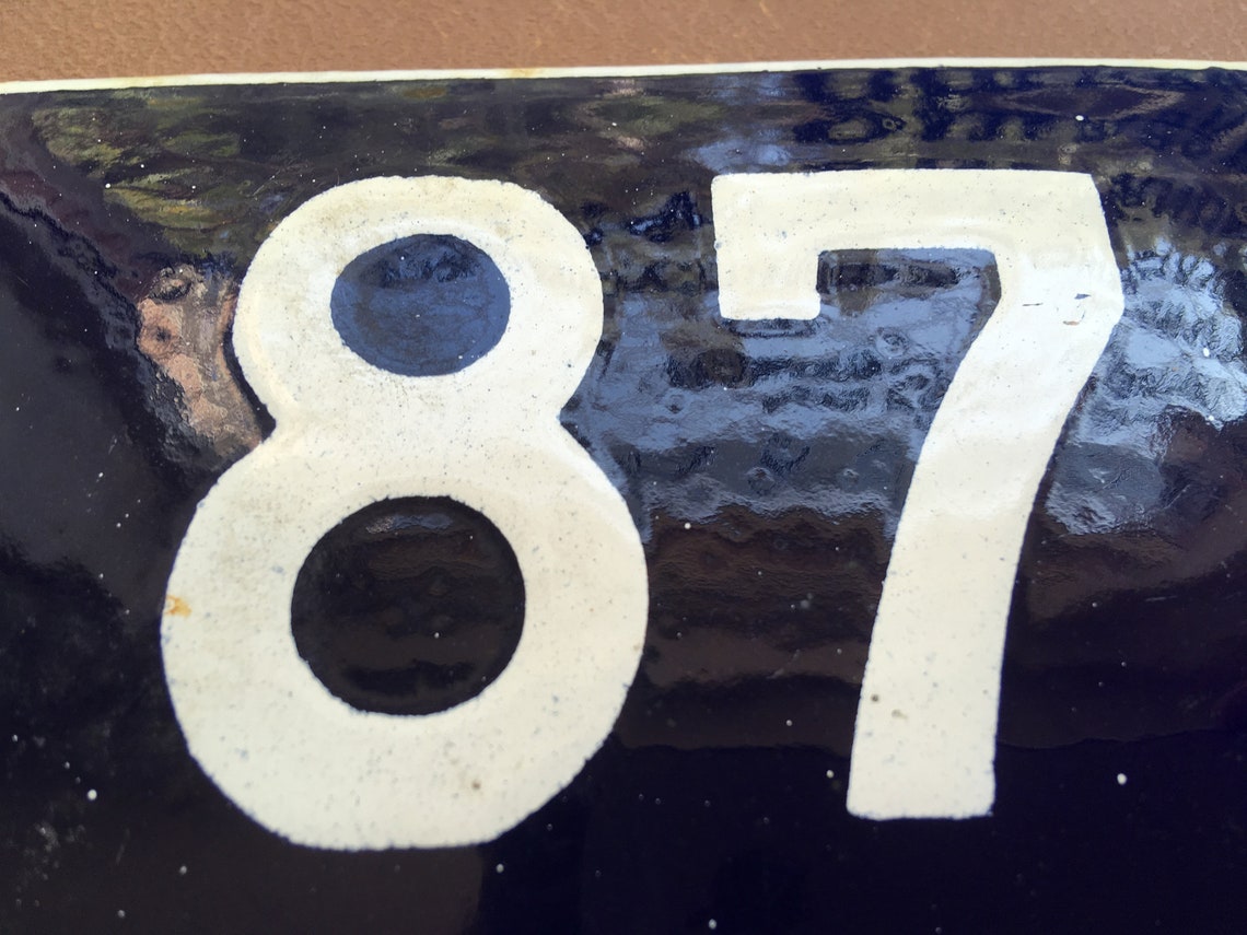 Antique Vintage French Enamel Sign Number 87 European Street - Etsy.de