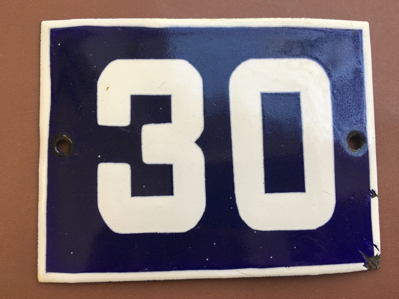 Vintage Enamel Sign Tin Porcelain House Number 30 Door Gate - Etsy