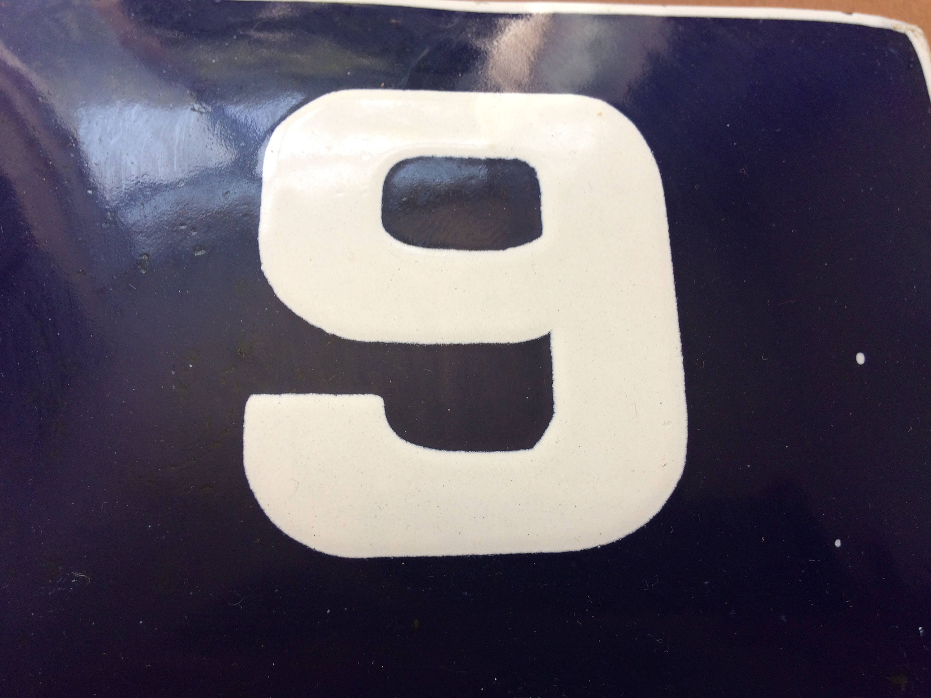 Vintage European French Enamel Sign Porcelain Street House Number 9 ...