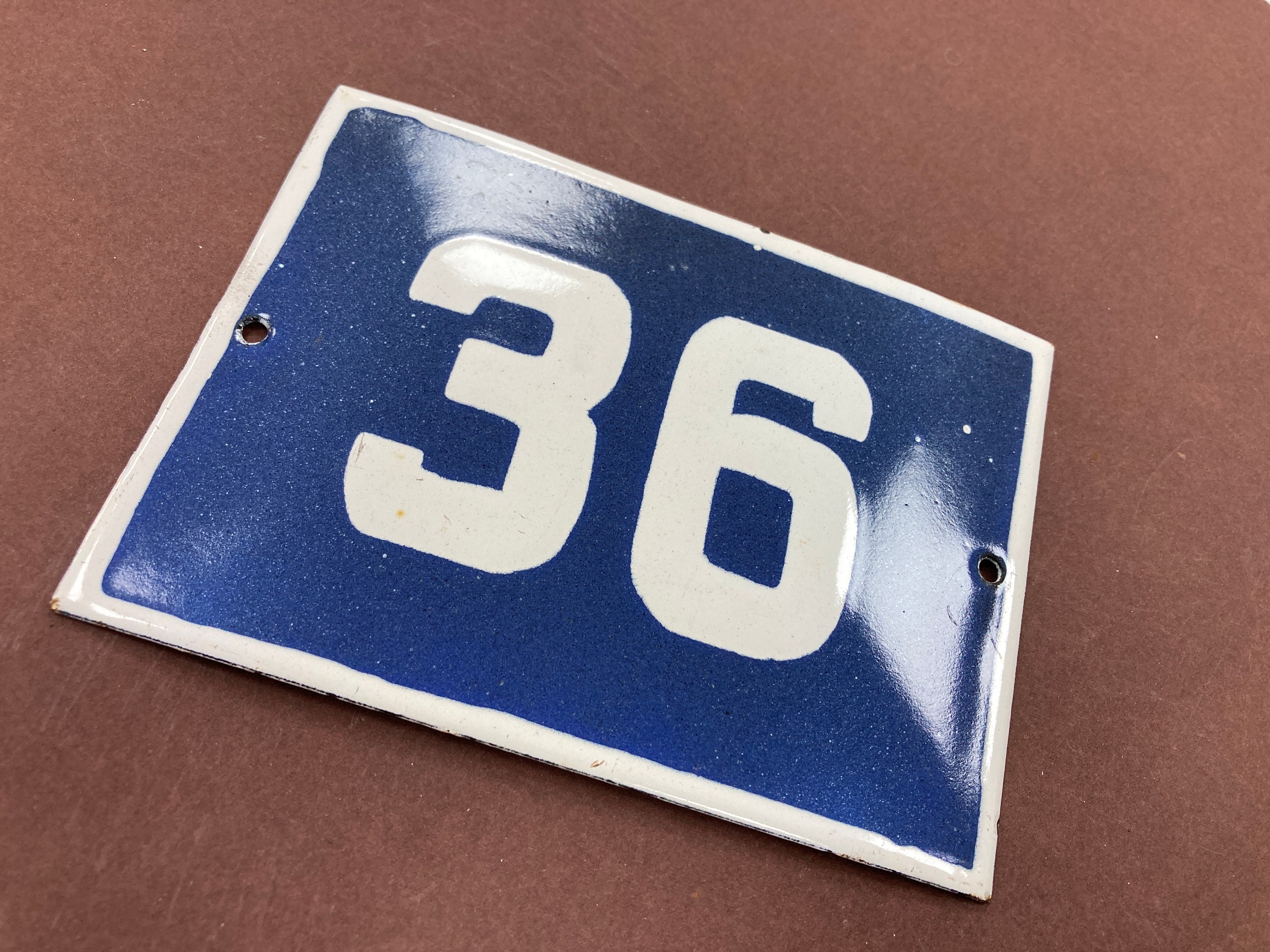 Vintage Enamel Sign Tin Porcelain House Number 36 Door Gate - Etsy