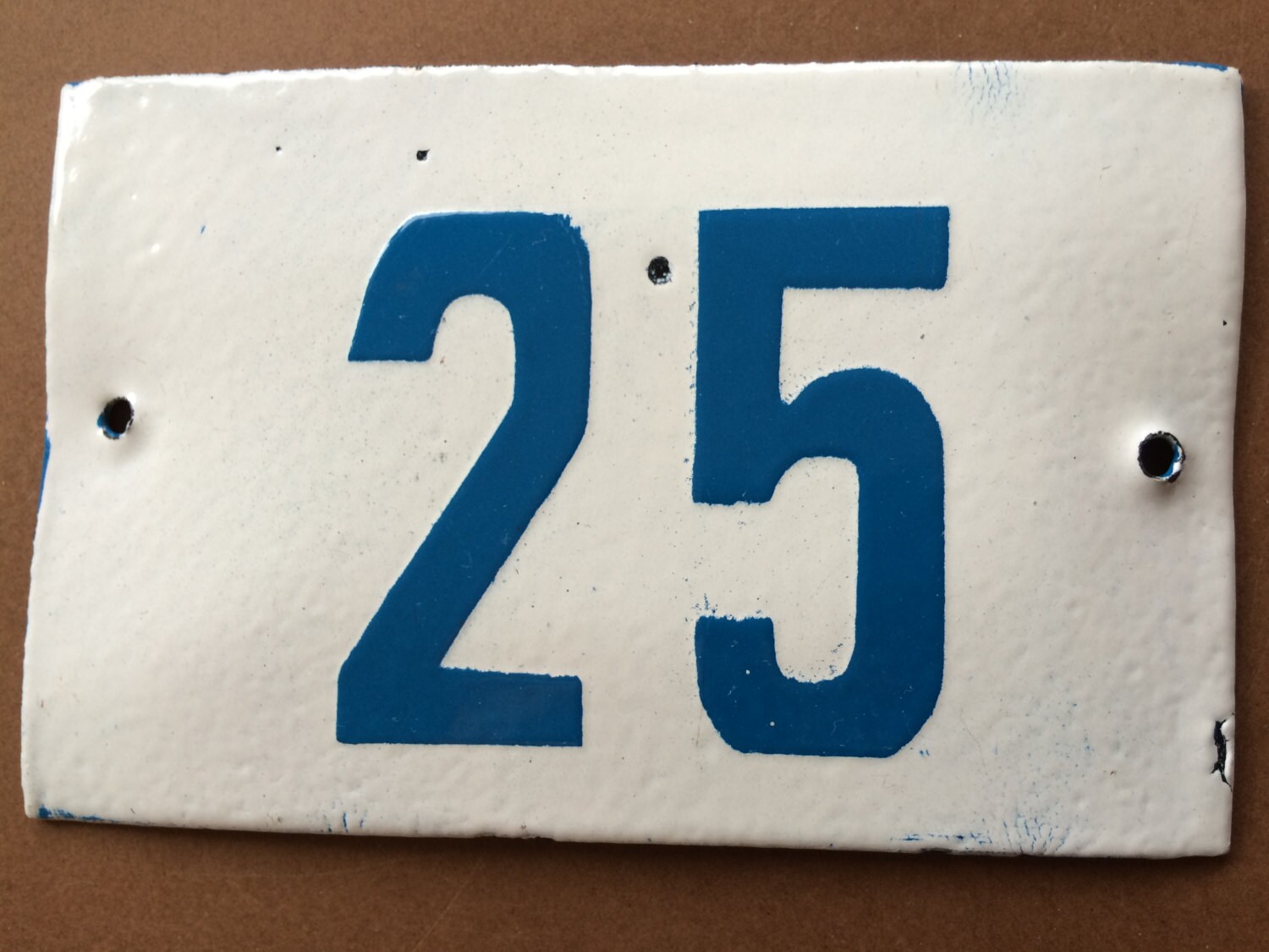 Vintage Enamel Sign Tin Porcelain House Number 25 Door Gate - Etsy France