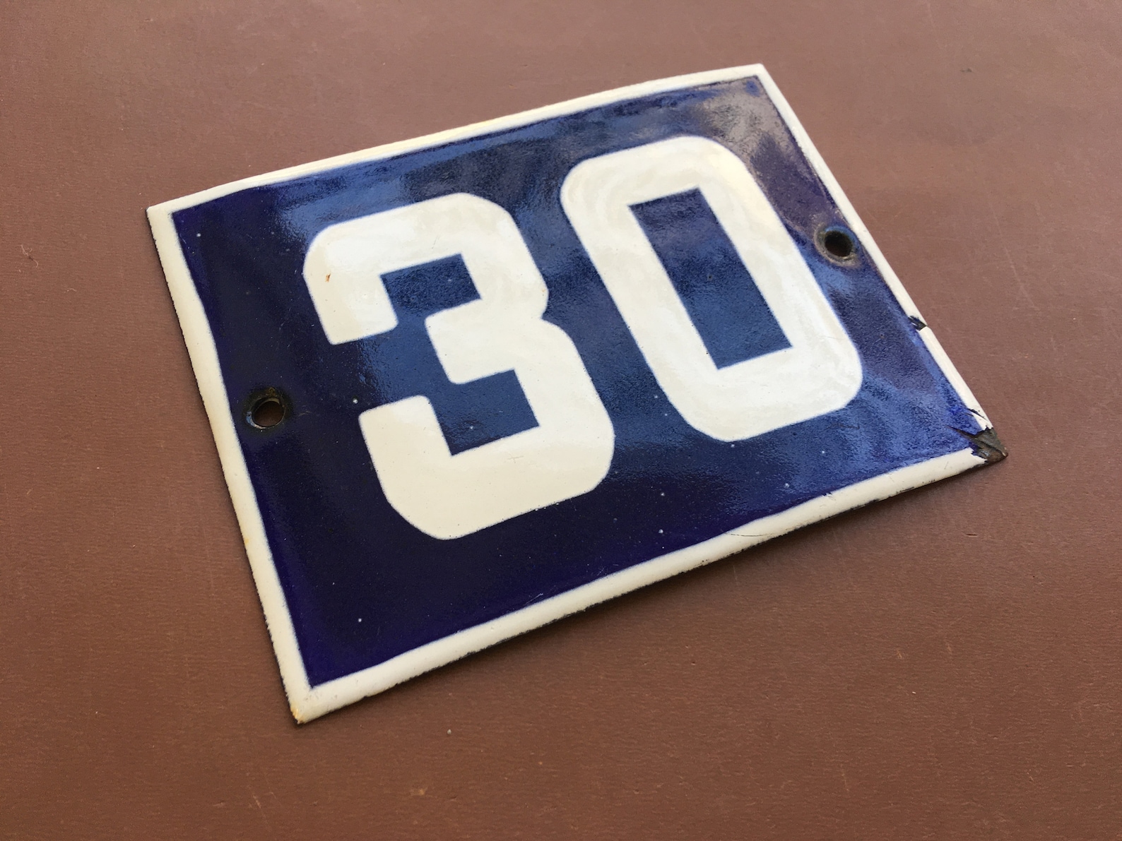 Vintage Enamel Sign Tin Porcelain House Number 30 Door Gate - Etsy