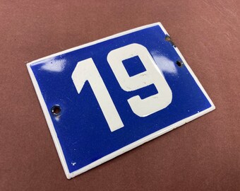 Enamel House Number 19 - Etsy