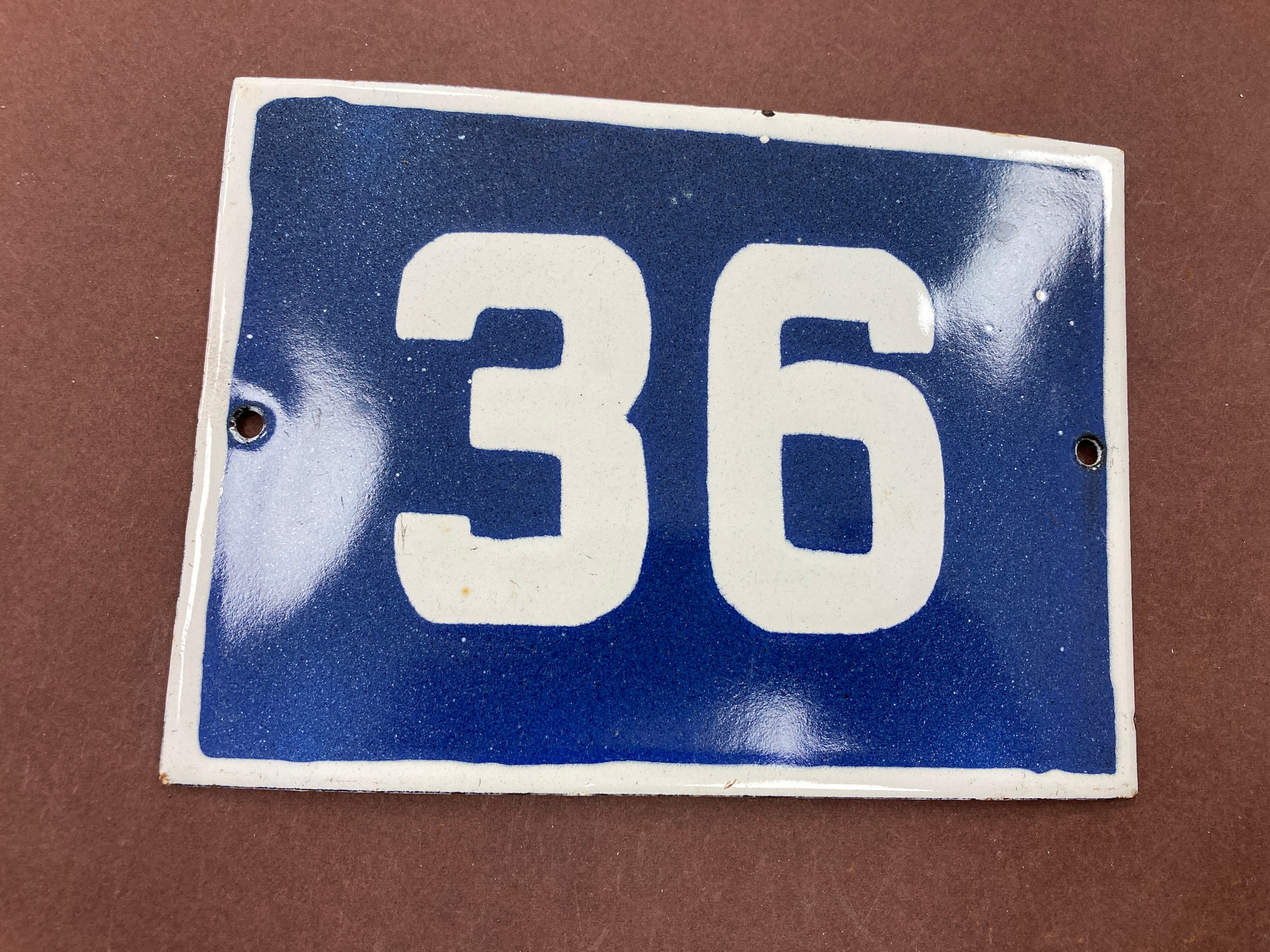 Vintage Enamel Sign Tin Porcelain House Number 36 Door Gate - Etsy