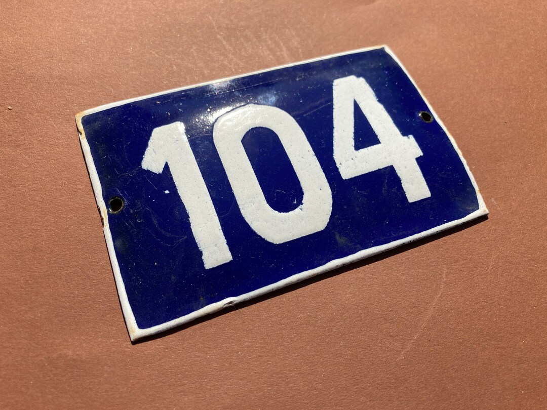 Antique Vintage French Enamel Sign Number 104 European Street House ...
