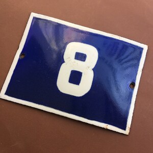 Vintage Enamel Sign Tin Porcelain House Number 8 Door Gate | Etsy