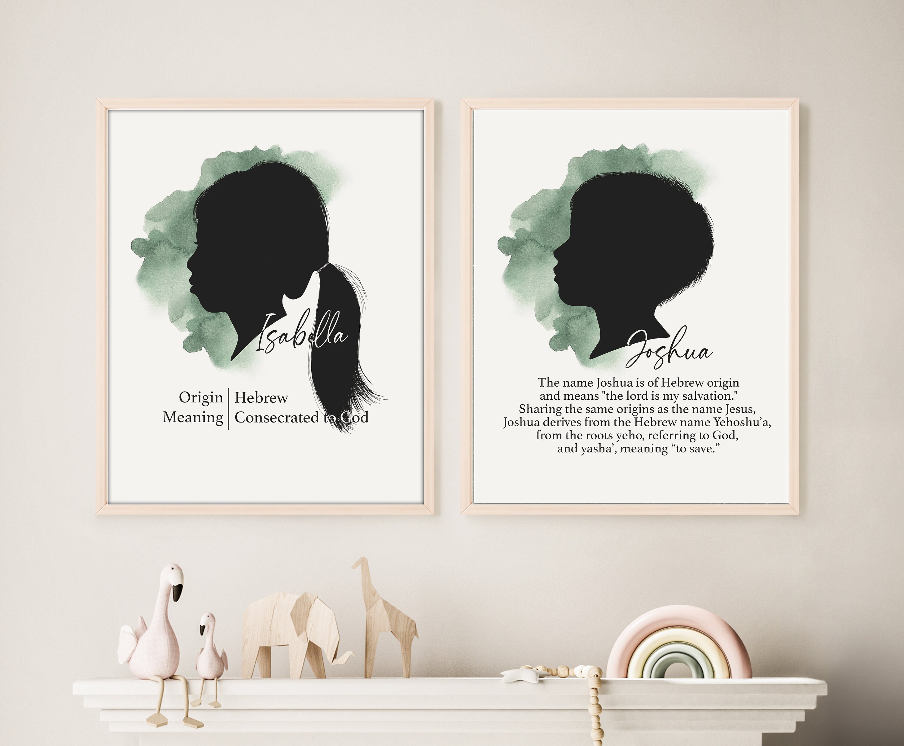 Personalized Name Meaning Sign, Custom Baby Name Print, Portrait ...