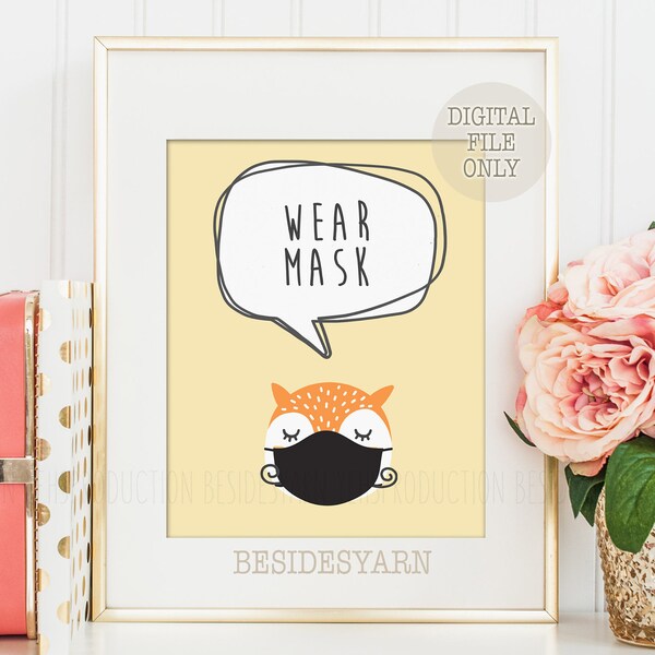Mask Reminder Print - Etsy