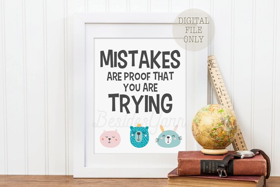 Elementary Classroom Printable Poster Mistakes Are Proof That | Etsy