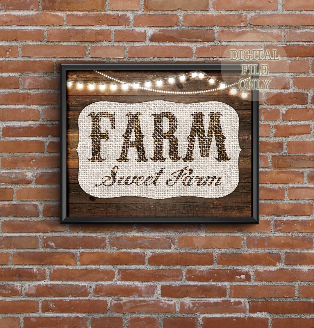 Farm Sweet Farm Sign, Farmhouse Decor, Rustic Home Print, Home Art ...