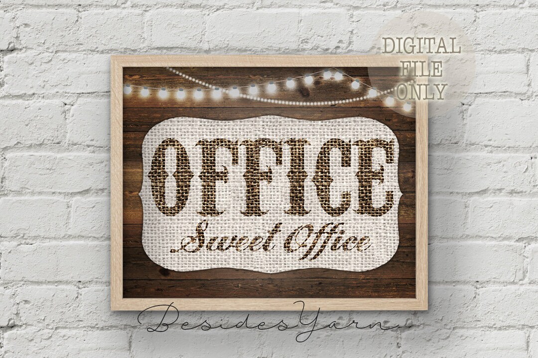 Home Office Decor, Work Space Wall Art, Rustic Cubicle Sign, Workspace ...