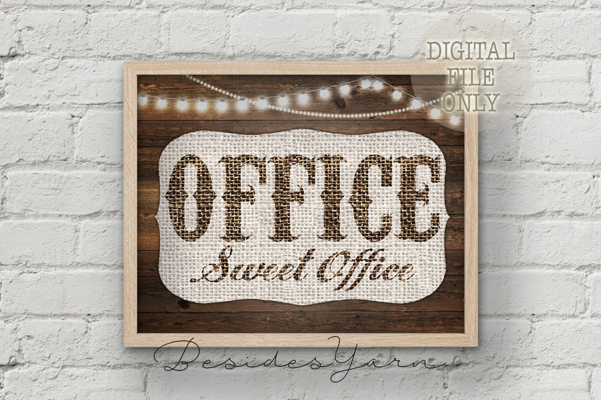 Home Office Decor, Work Space Wall Art, Rustic Cubicle Sign, Workspace ...
