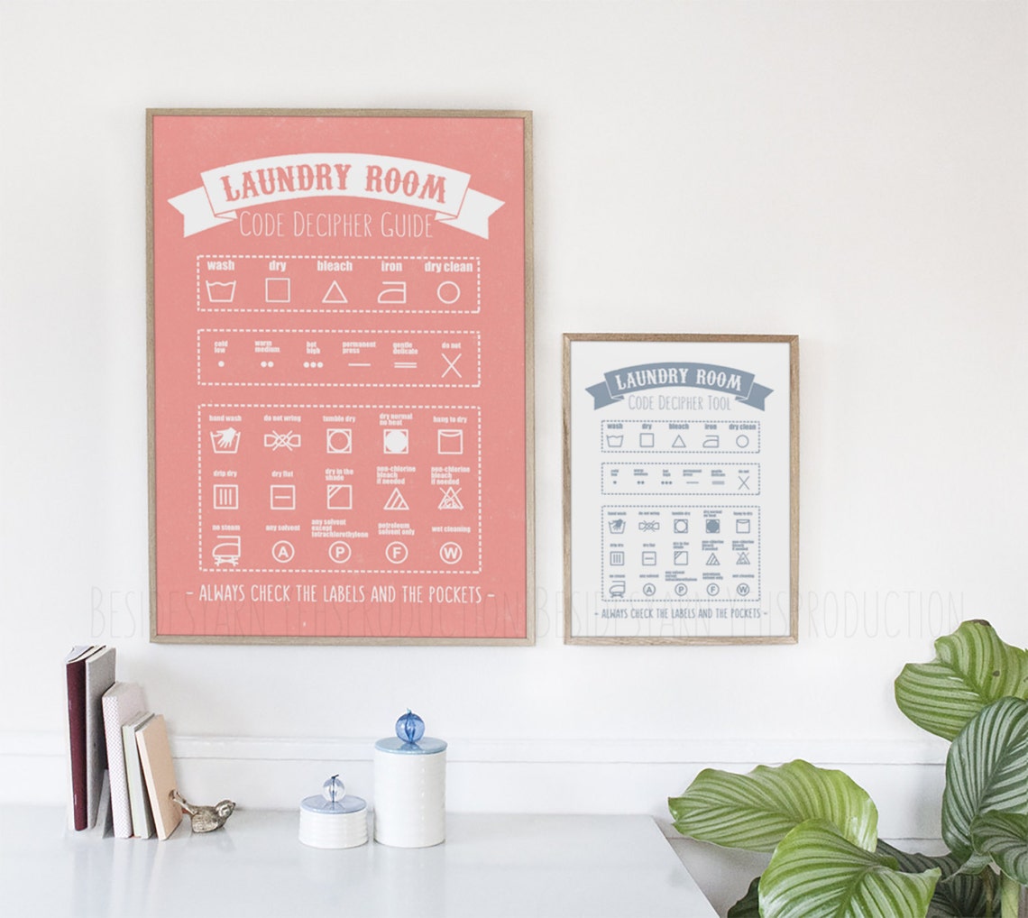 Laundry Room Care Instructions Poster Washing Guide Print - Etsy