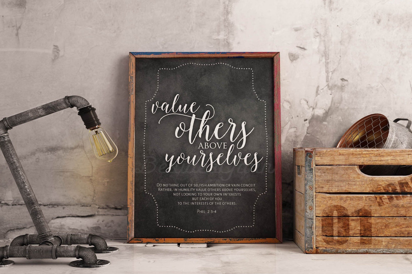 Chalkboard Scripture Wall Art, Black and White Biblical Poster Print ...