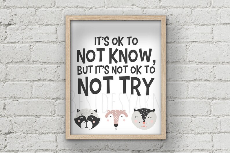 Elementary Classroom Poster It is Ok to Not Know It is Not - Etsy