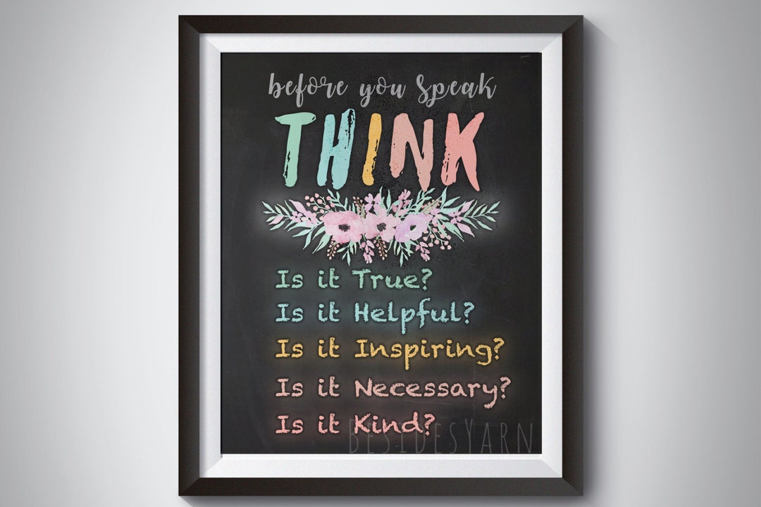 Classroom Behavior Poster, Think Before You Speak, Guidance Homeroom ...