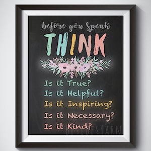 Classroom Behavior Poster, Think Before You Speak, Guidance Homeroom ...