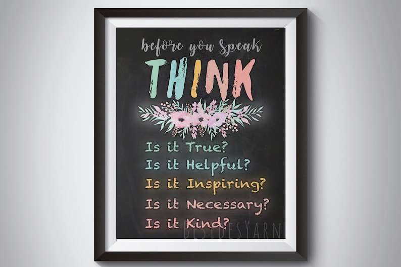 Classroom Behavior Poster, Think Before You Speak, Guidance Homeroom ...