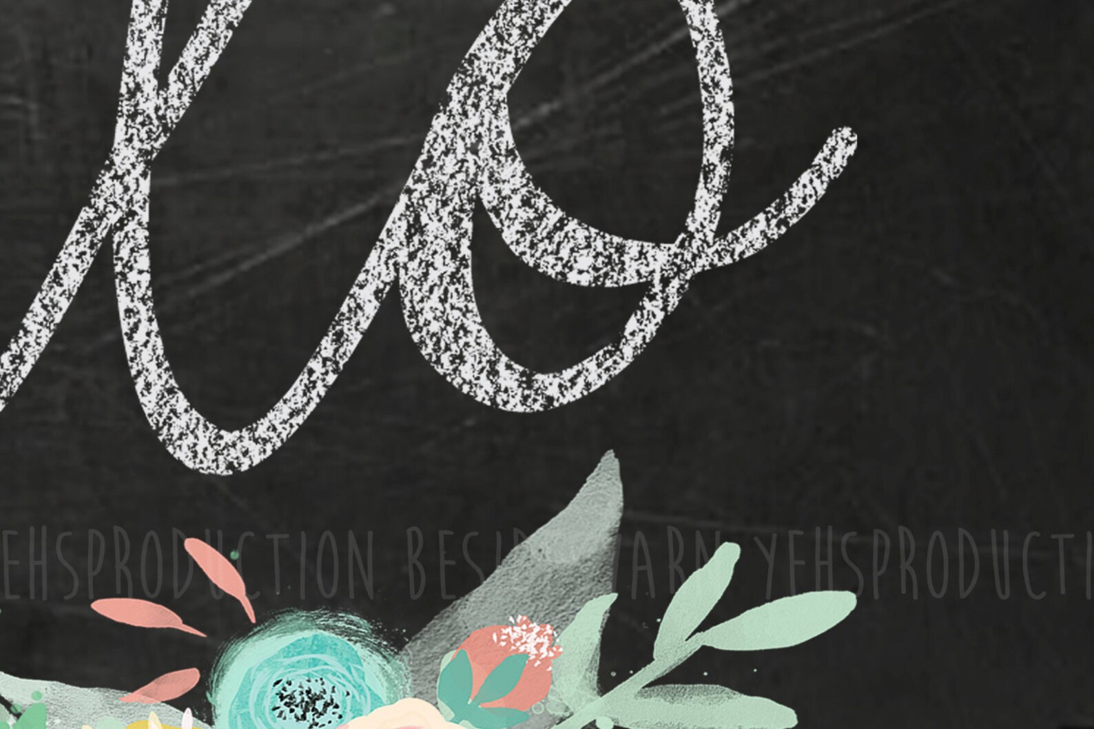 Hello Print Chalkboard Sign With Flowers, Foyer Hallway Art, New Home ...